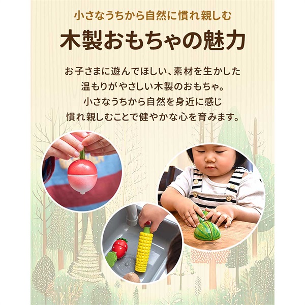 RiZKiZ ままごとキッチン 木製 フルーツ/野菜/たべもの 16点セット 木のおもちゃ 食べ物 野菜 フルーツ 魚 詰め合わせ まな板 包丁 マグネット 磁石 切れる ごっこ遊び [送料 ...
